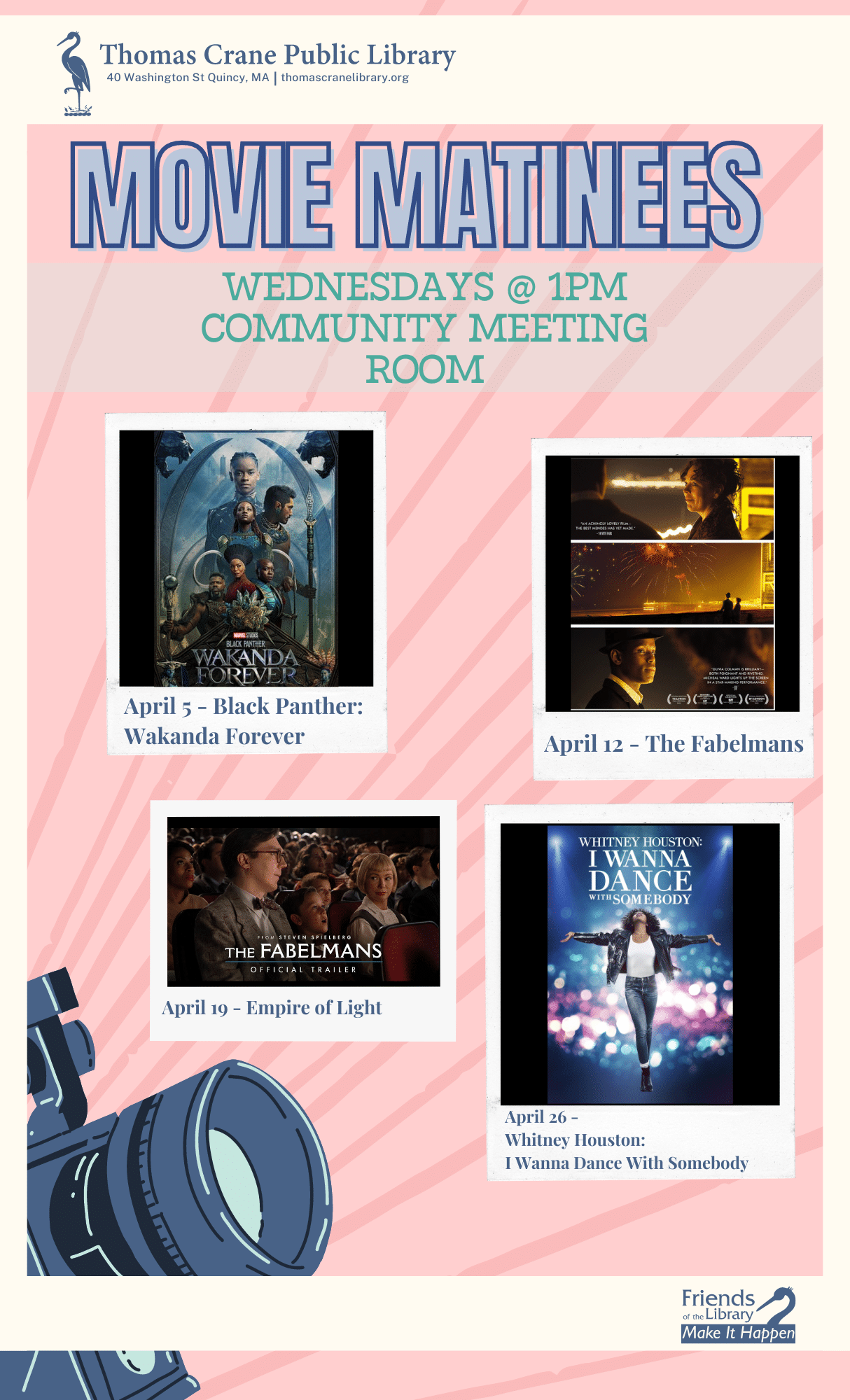 Free Movies play every Wednesday at the Main Library – Thomas Crane Public Library