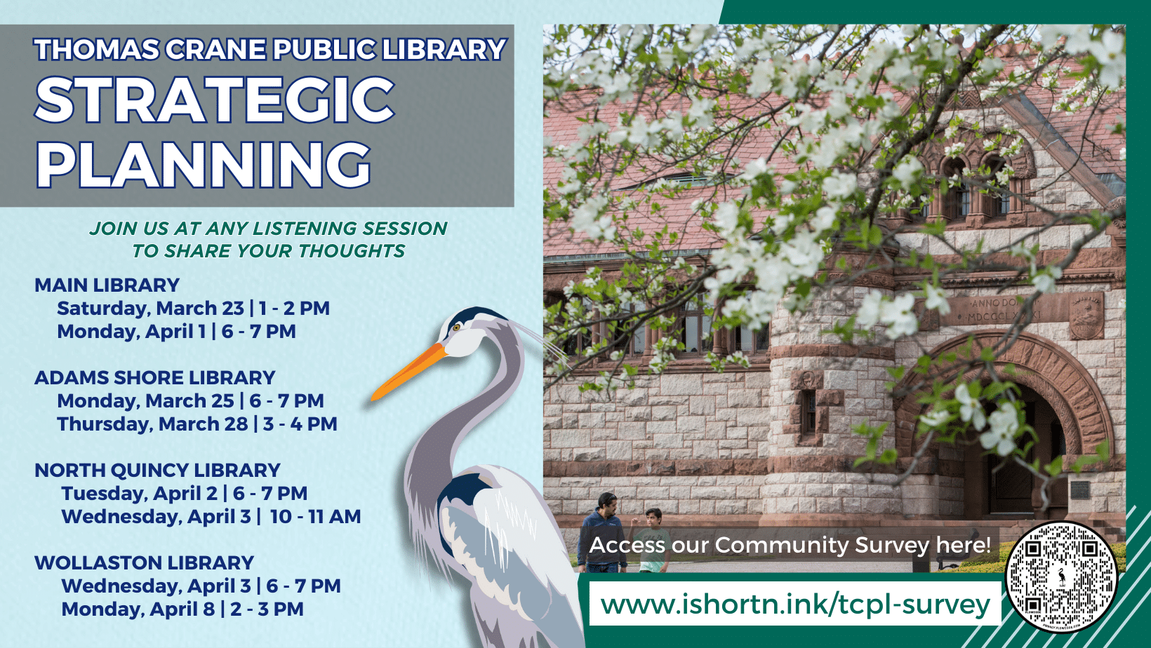 Share Your Thoughts! Seeking Community Input for Strategic Plan – Thomas Crane Public Library