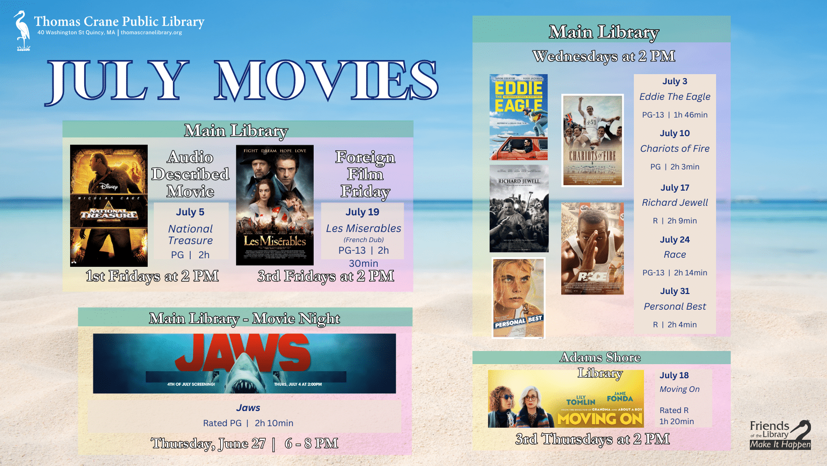 July Movie Screenings at the Library – Thomas Crane Public Library