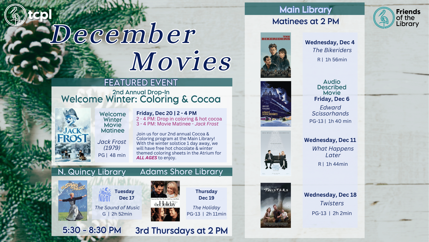 December Movies at the Library – Thomas Crane Public Library