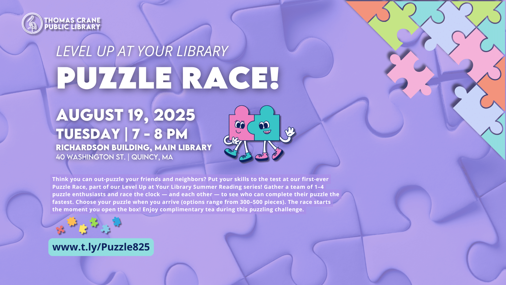 Level Up at the Library: Puzzle Race! – Thomas Crane Public Library